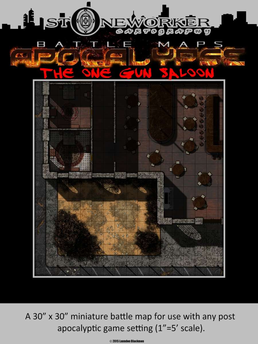 Battle Maps APOCALYPSE: The One Gun Saloon - Stoneworker Cartography ...