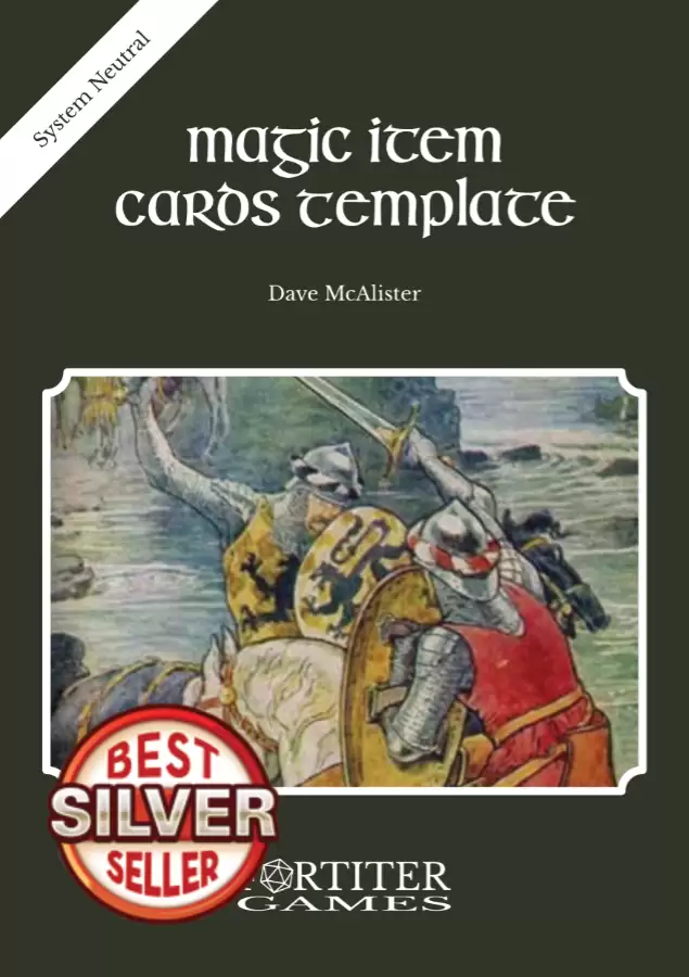 Magic Item Cards Template - Fortiter Games | System Neutral | DriveThruRPG