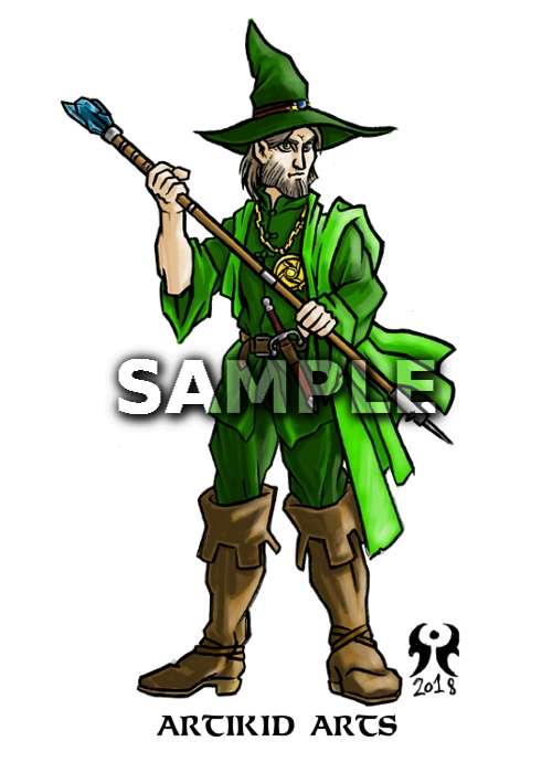 Green wizard - Artikid Arts | Fantasy Stock Art | DriveThruRPG