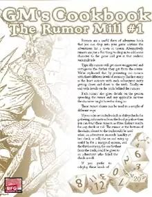 GM'S COOKBOOK: The Rumor Mill #1 - Big Finger Games | GM's Cookbook ...