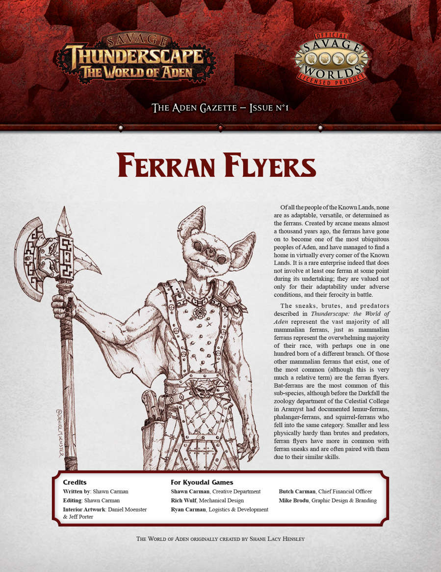 Savage Thunderscape: Aden Gazette 1 - Ferran Flyers - Kyoudai Games ...