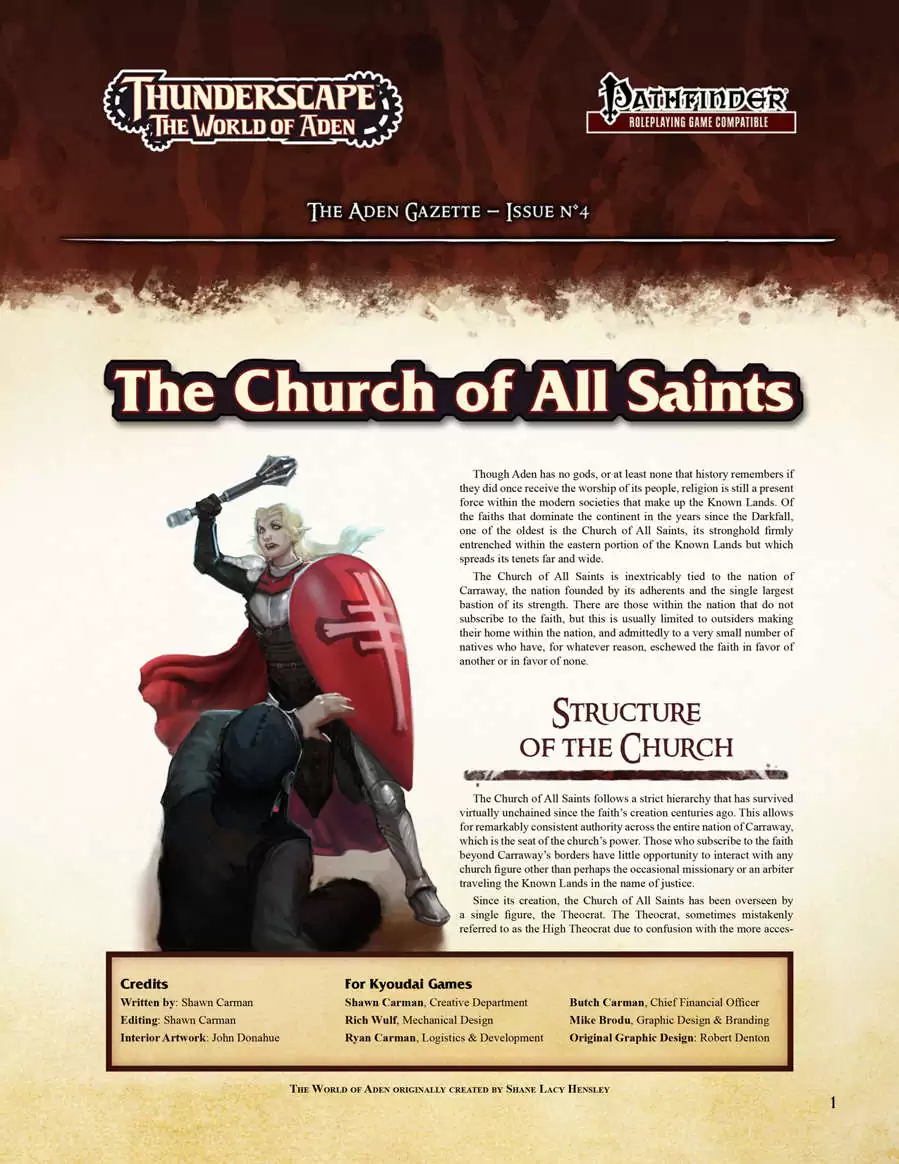 Thunderscape: Aden Gazette 4 - The Church of All Saints - Kyoudai Games ...