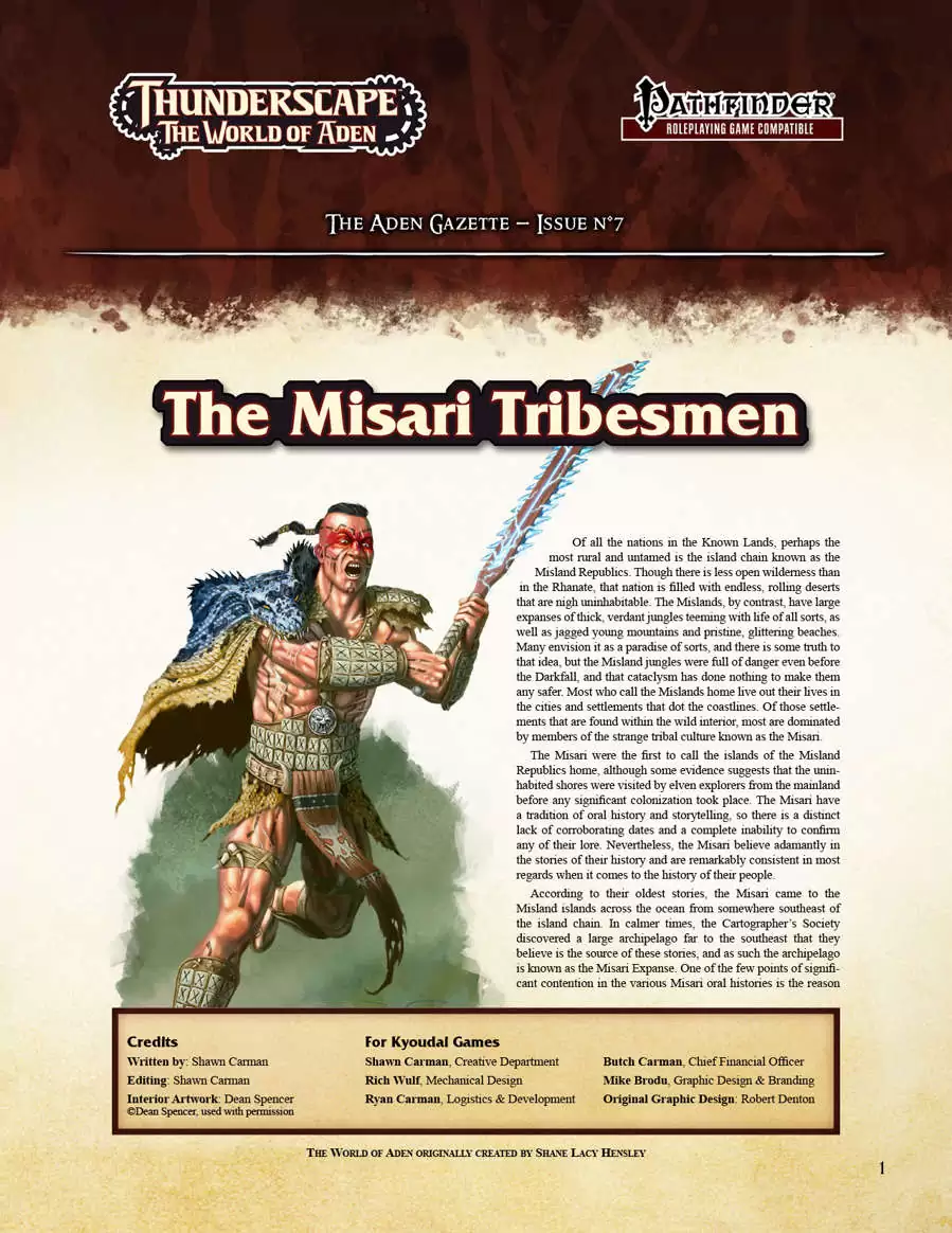 Thunderscape: Aden Gazette 7 - Misari Tribesmen - Kyoudai Games ...