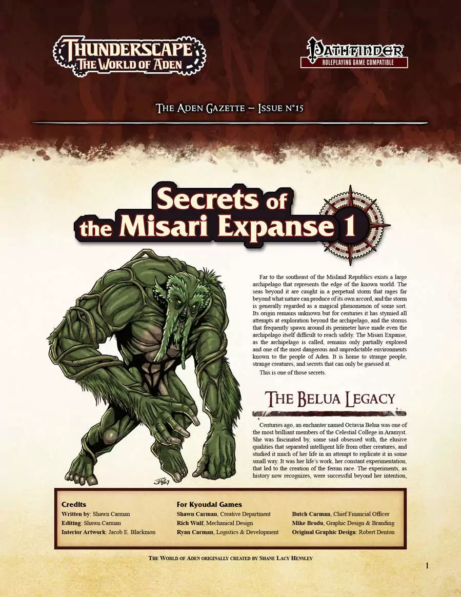 Thunderscape: Aden Gazette 15 - Secrets of the Misari Expanse - Kyoudai ...