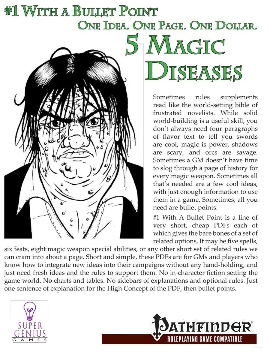 #1 With a Bullet Point: 5 Magic Diseases - Rogue Genius Games | #1 With ...