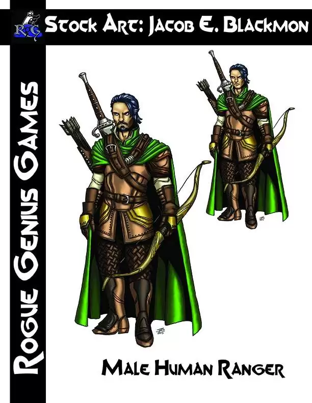 Stock Art: Blackmon Male Human Ranger - Rogue Genius Games | Stock Art ...