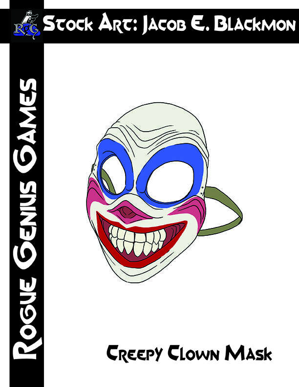 Stock Art: Blackmon Creepy Clown Mask - Rogue Genius Games | Stock Art ...