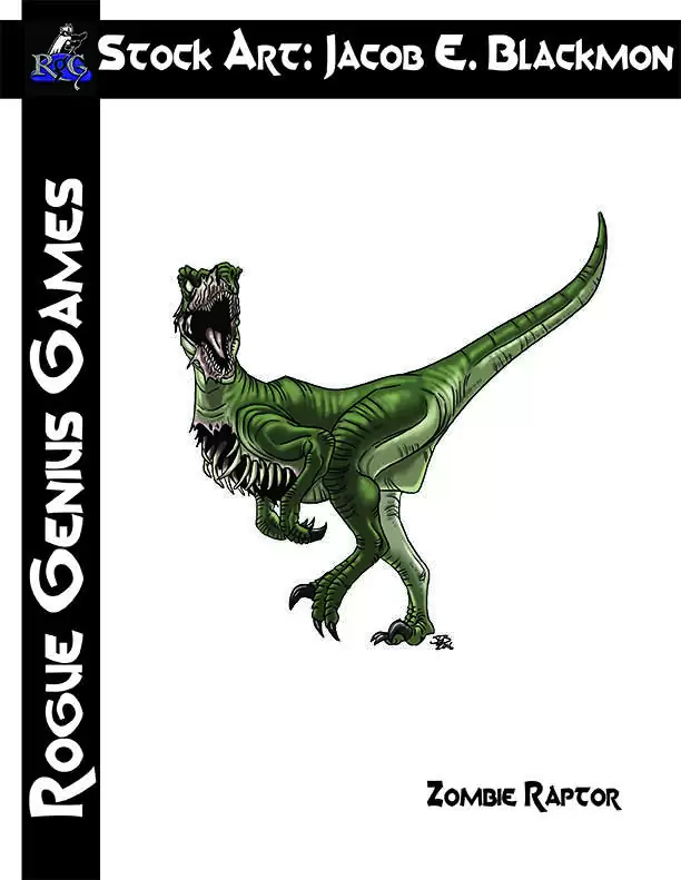 Stock Art: Blackmon Zombie Raptor - Rogue Genius Games | Stock Art ...