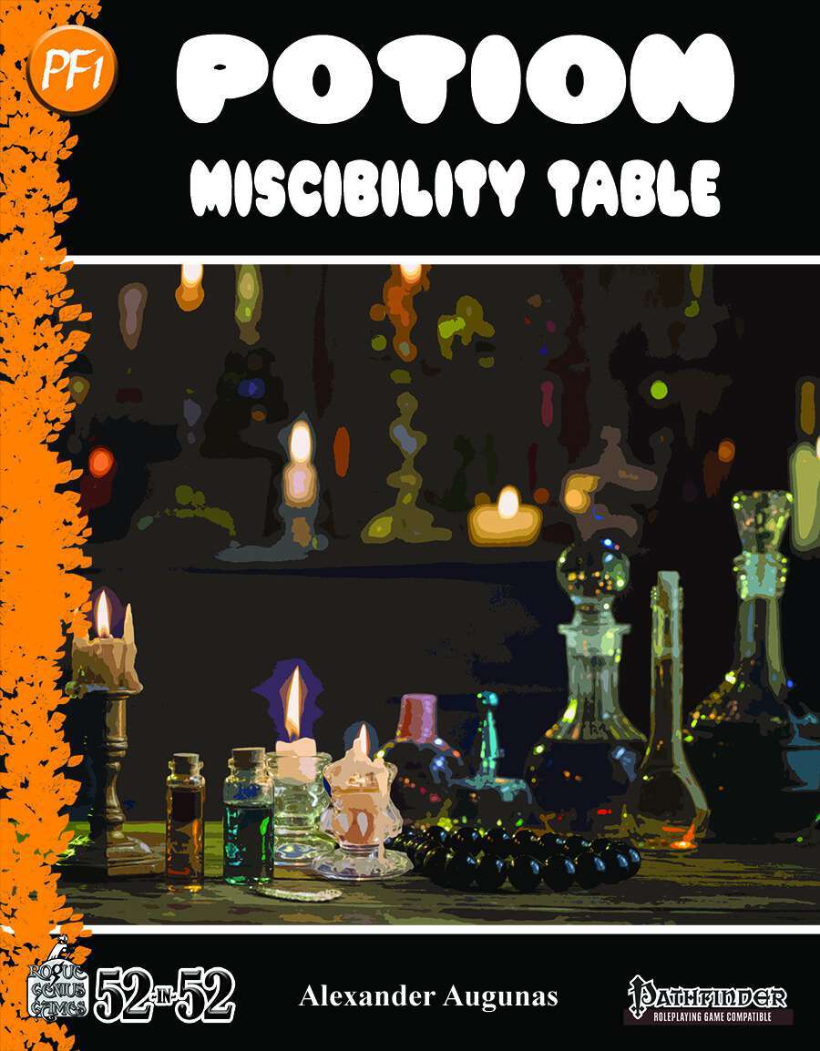 Potion Miscibility Table (PF1) - Rogue Genius Games | Pathfinder Spells ...