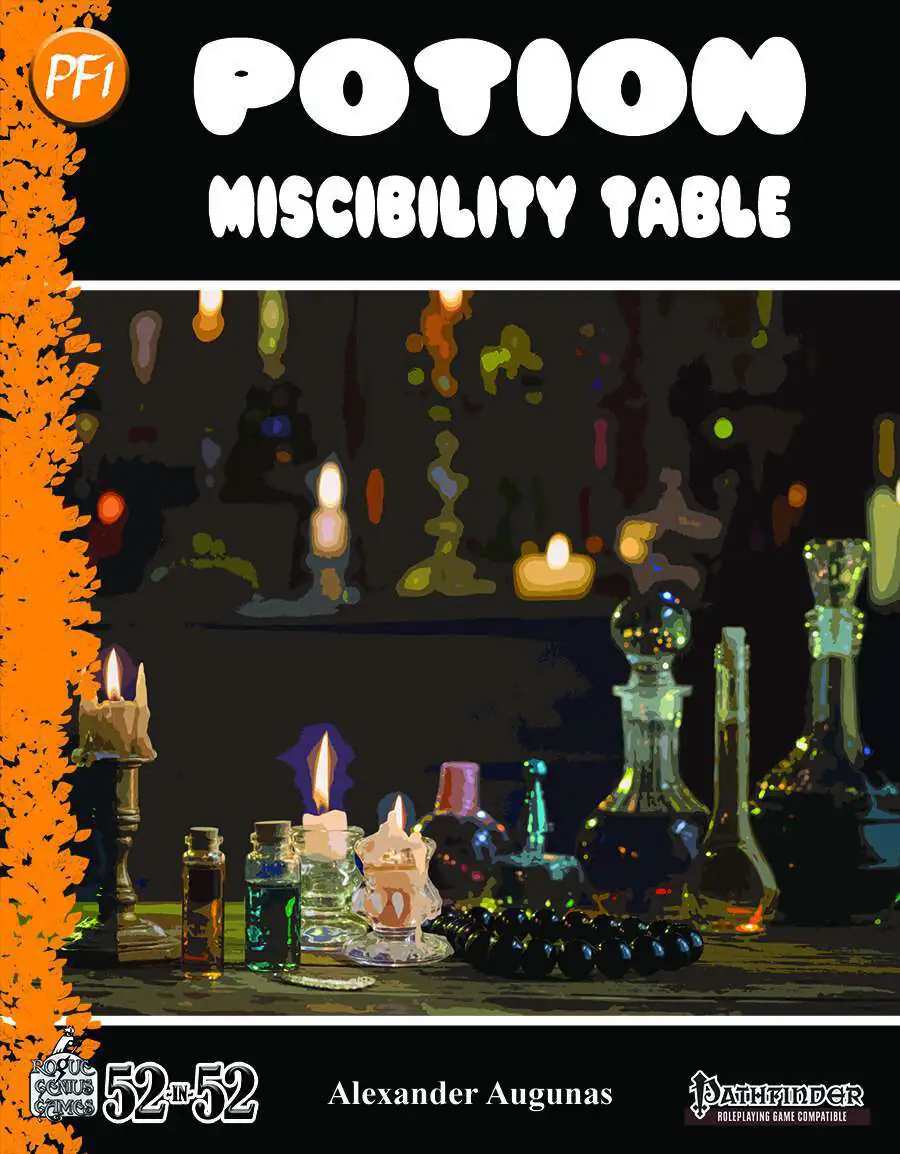 Potion Miscibility Table (PF1) - Rogue Genius Games | Pathfinder Spells ...