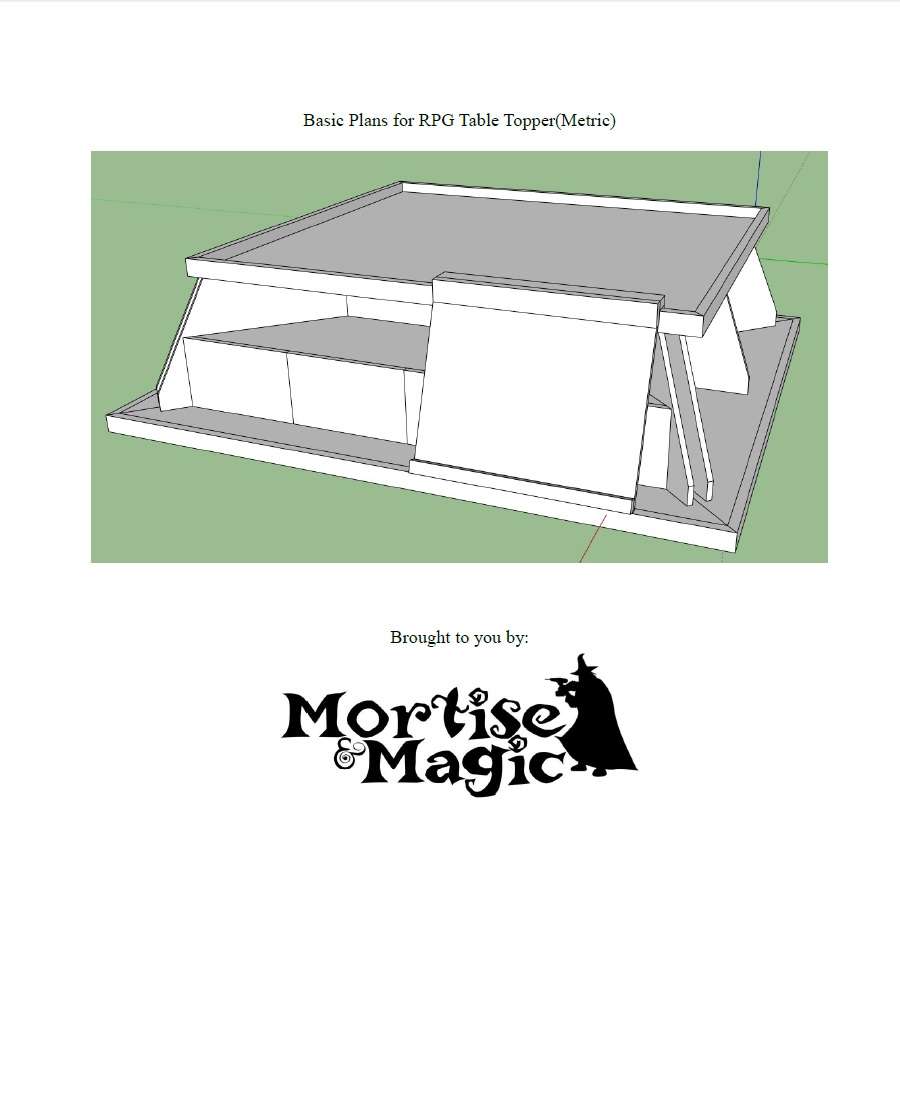 RPG Table Topper Basic Plans - Metric - Mortise and Magic | DriveThruRPG