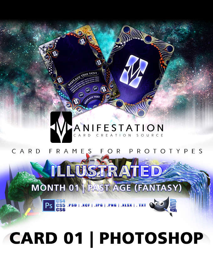 Card 01 - Illustrated (Past Age) Photoshop + Gimp | Card Game Design ...