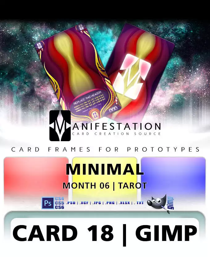 Card 18 - Minimal (Tarot) Gimp | Card Design Border for Prototypes ...