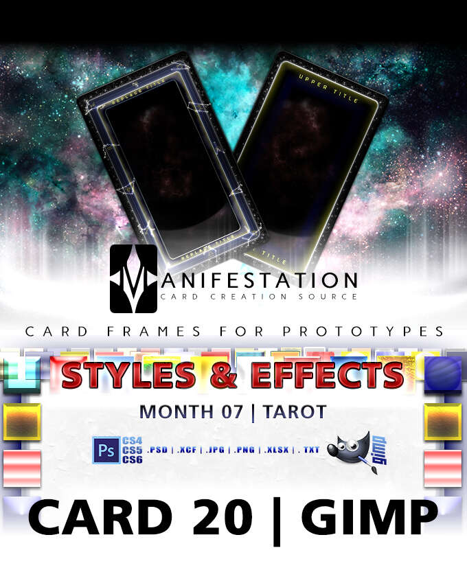 Card 20 - Styles & Effects (Tarot) Gimp | Card Design Border for ...