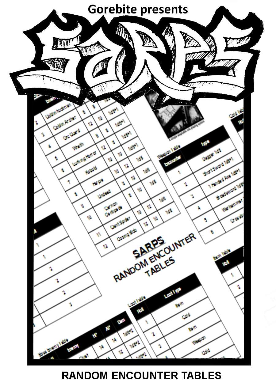 SARPS Random Encounter Chart - Gorebite Games | DriveThruRPG