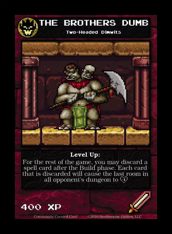 The Brothers Dumb - Custom Card - Brotherwise Games | Boss Monster ...