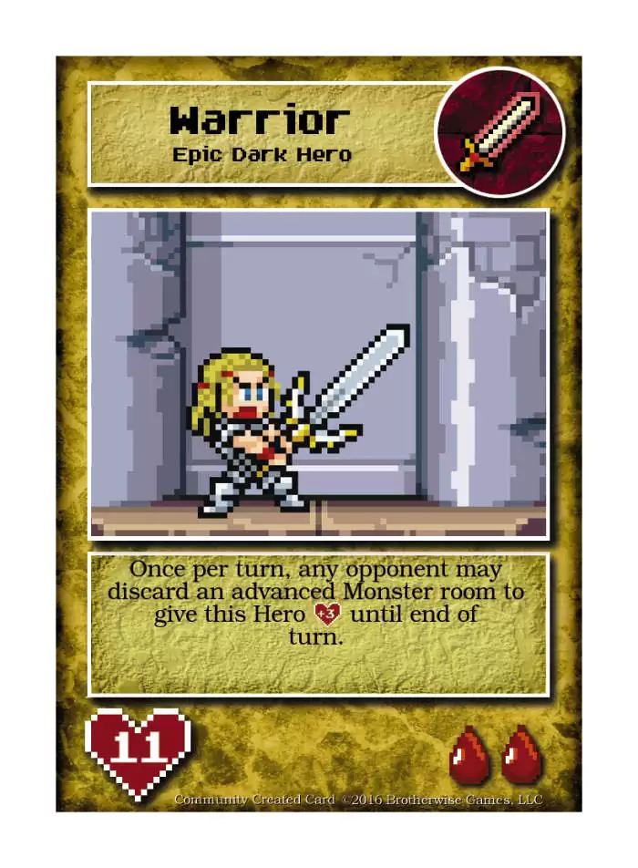 Warrior - Custom Card - Brotherwise Games | Boss Monster Community Created Cards | DriveThruRPG