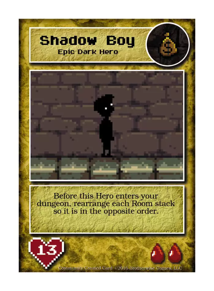 Shadow Boy - Custom Card - Brotherwise Games | Boss Monster Community Created Cards | DriveThruRPG