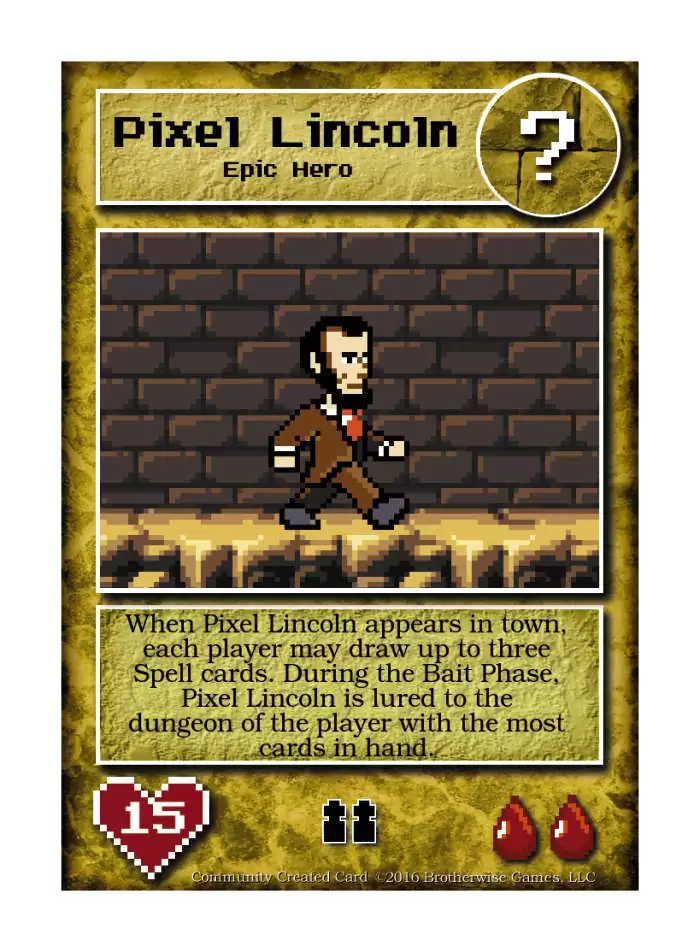 Pixel Lincoln - Custom Card - Brotherwise Games | Boss Monster ...