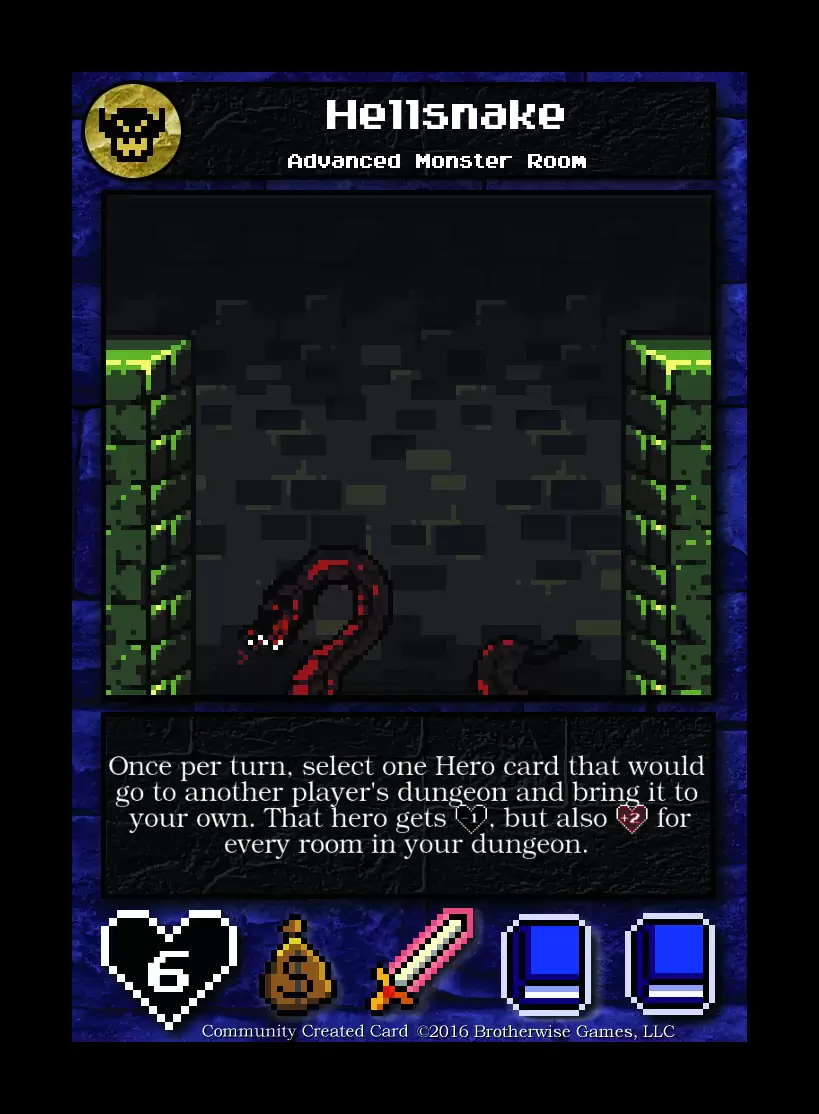 Hellsnake - Custom Card - Brotherwise Games | Boss Monster Community Created Cards | DriveThruRPG
