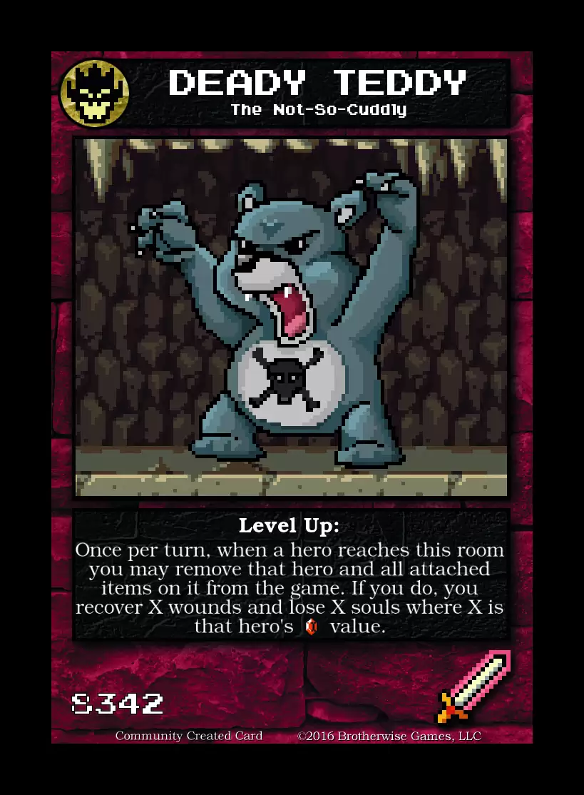 Deady Teddy - Custom Card - Brotherwise Games | Boss Monster Community Created Cards | DriveThruRPG