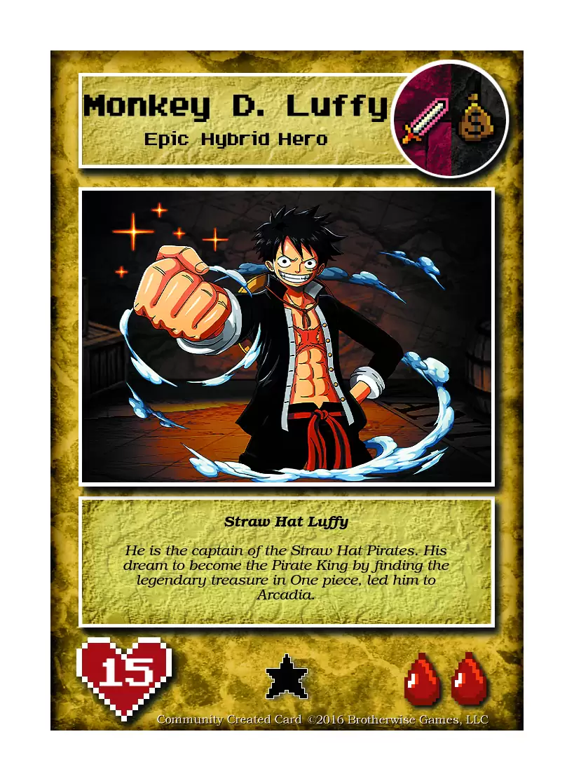 Monkey D. Luffy - Custom Card - Brotherwise Games | Boss Monster ...