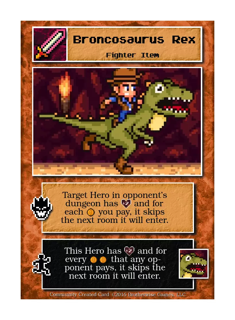 Broncosaurus Rex - Custom Card - Brotherwise Games | Boss Monster ...