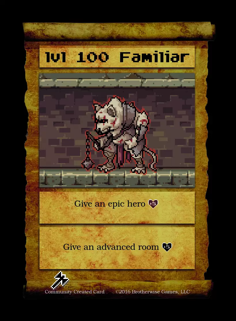 Lvl 100 Famliliar - Custom Card - Brotherwise Games | Boss Monster ...