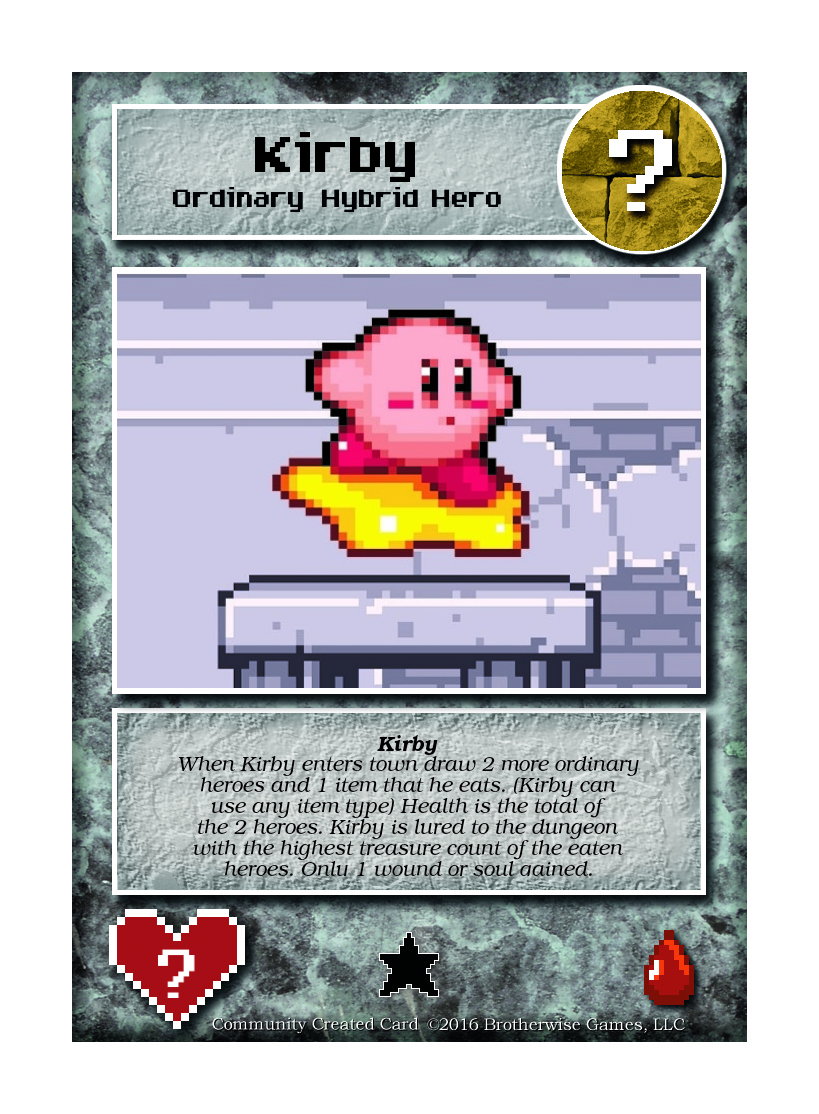 Kirby - Custom Card - Brotherwise Games | Boss Monster Community ...