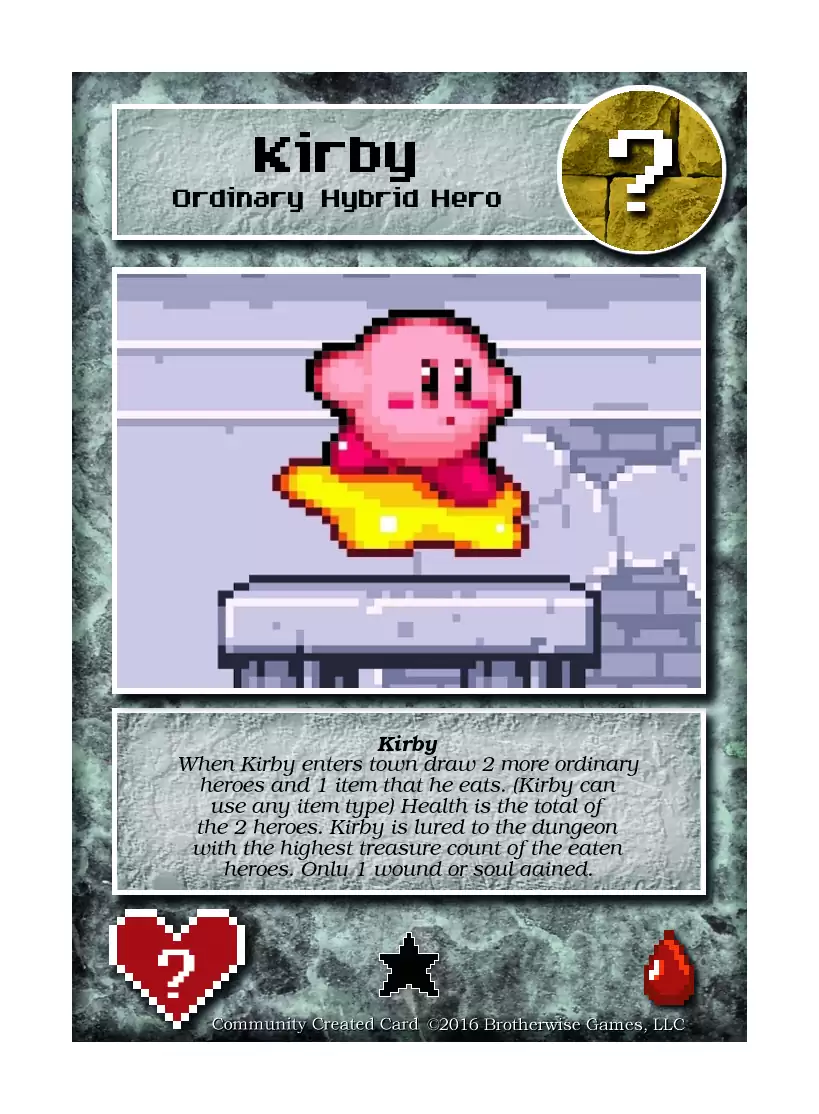 Kirby - Custom Card - Brotherwise Games | Boss Monster Community ...