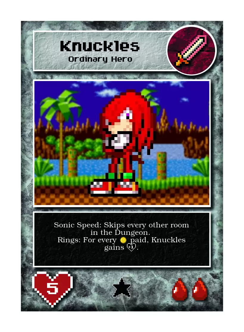 Knuckles The Echidna - Custom Card - Brotherwise Games | Boss Monster ...