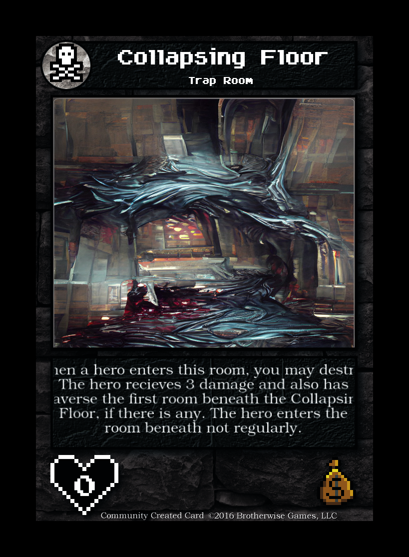 Collapsing Floor - Custom Card - Brotherwise Games | Boss Monster Community Created Cards ...