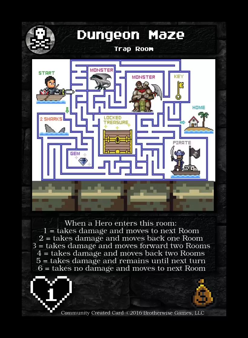 Dungeon Maze - Custom Card - Brotherwise Games | Boss Monster Community Created Cards | DriveThruRPG