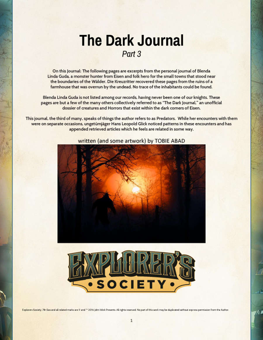 The Dark Journal - Part 3 - Chaosium | Tobie Abad | Explorer's Society ...