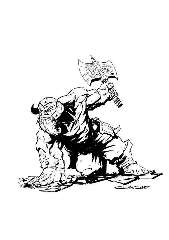 RPG Fantasy Character, Male, Dwarf Barbarian - Claudio Casini Art ...