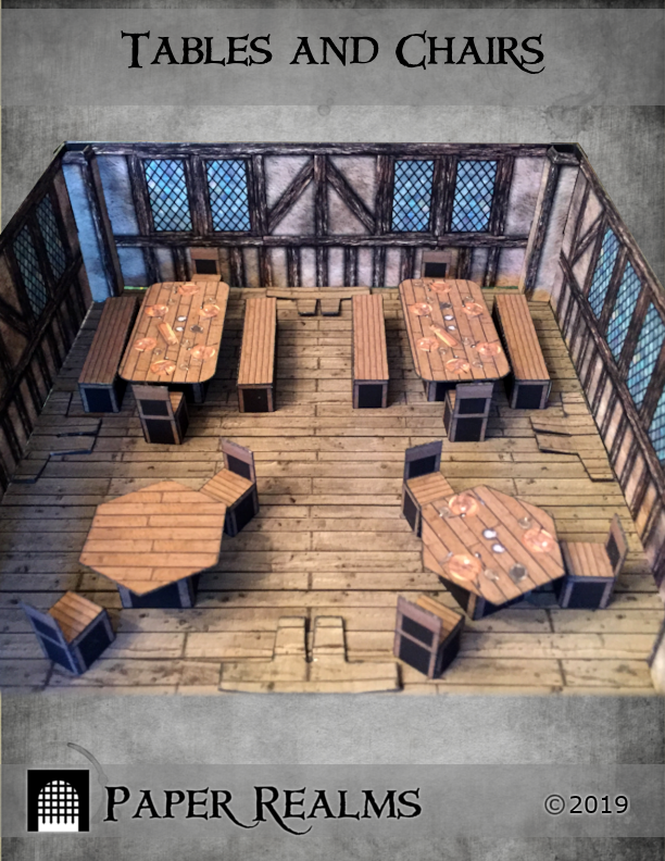 Tables and Chairs - Paper Realms | Props | DriveThruRPG