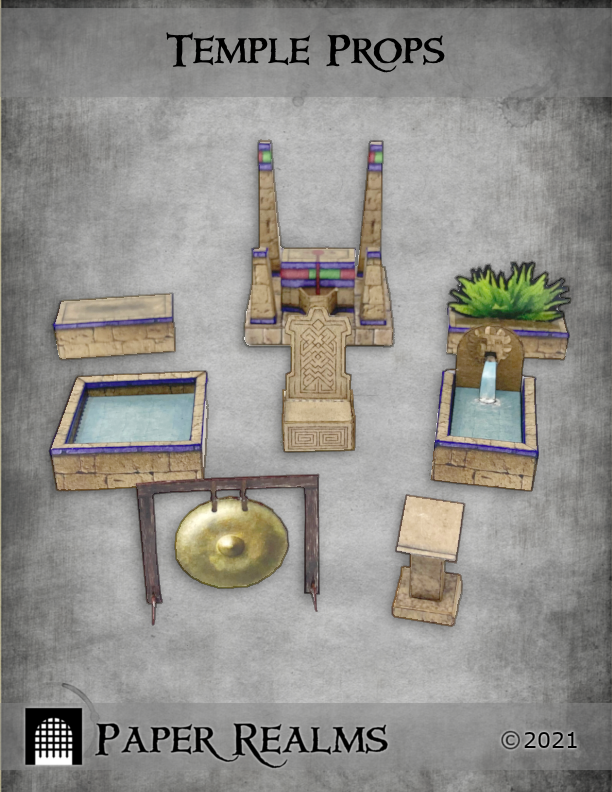 Temple Props - Paper Realms | Props | DriveThruRPG