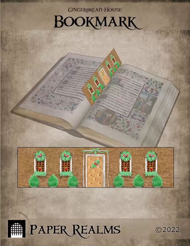 Gingerbread House Bookmark - Paper Realms | Accessories | DriveThruRPG