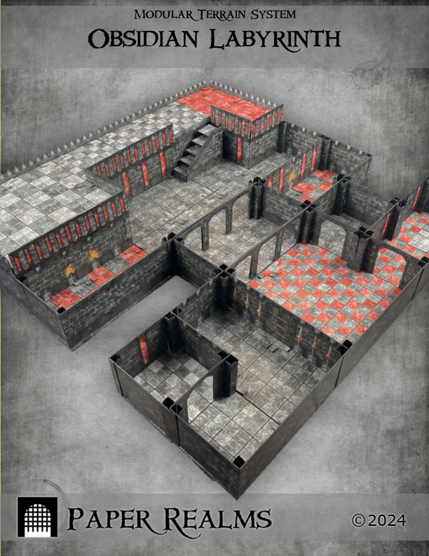 Obsidian Labyrinth - Paper Realms | Modular Terrain | DriveThruRPG