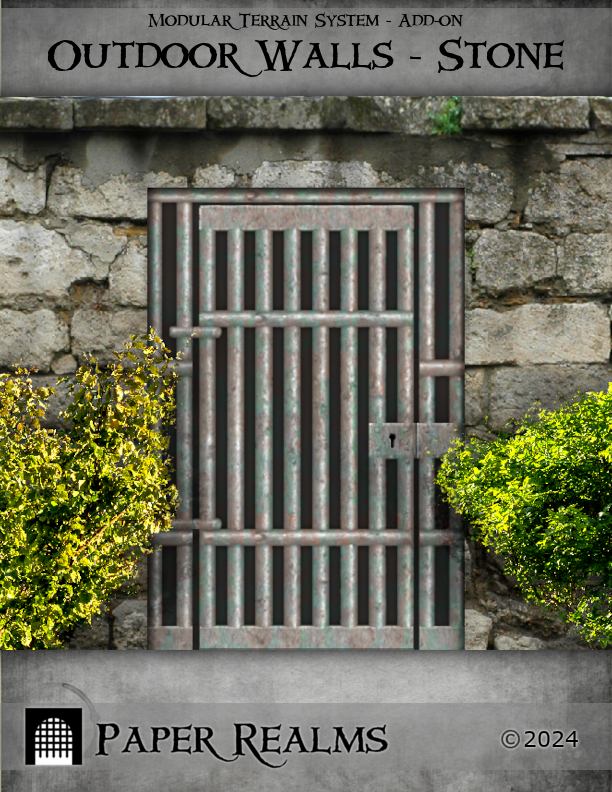 Outdoor Walls - Stone - Paper Realms | Modular Terrain | DriveThruRPG