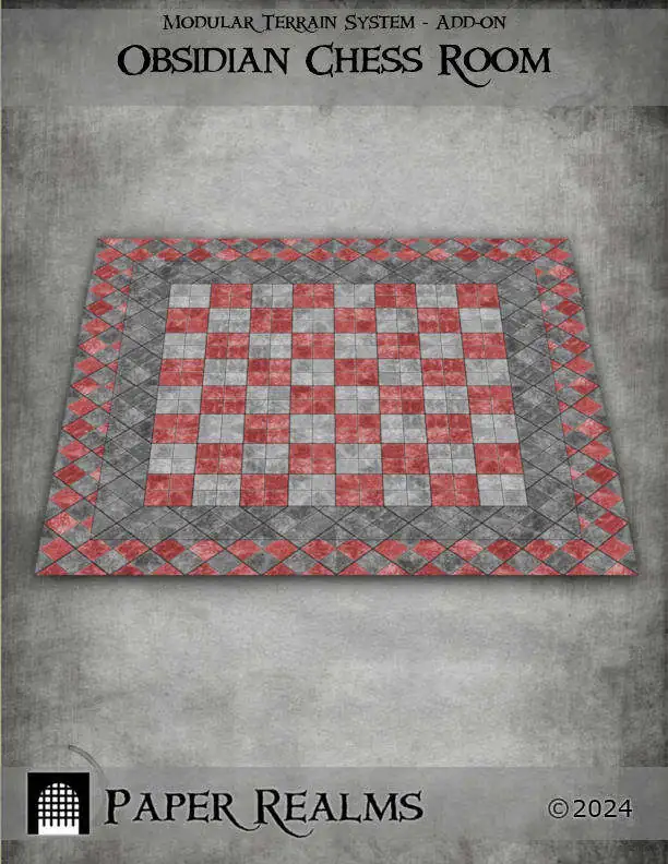 Obsidian Chess Room - Paper Realms | Modular Terrain | DriveThruRPG