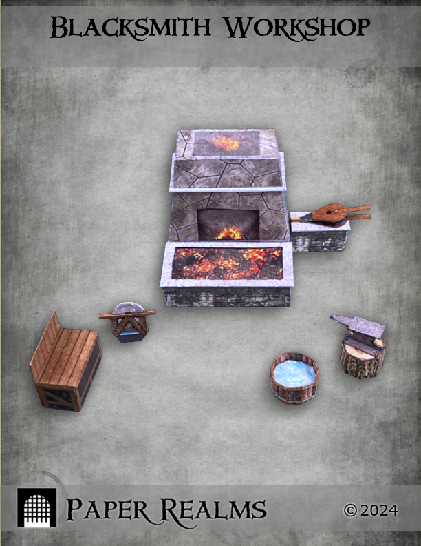 Blacksmith Workshop - Paper Realms | Props | DriveThruRPG