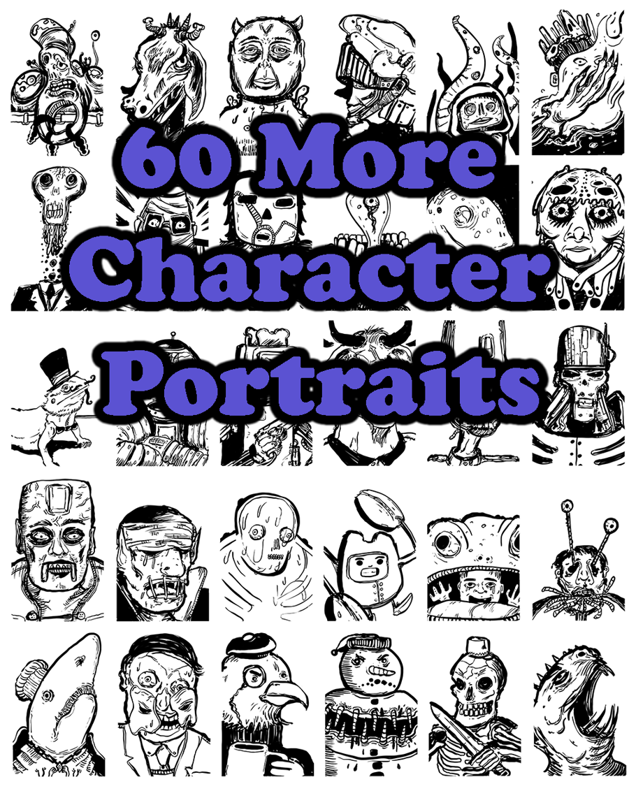 Weirdo Character Portrait Pack #2 - Orbit Above Games | Stock Art ...