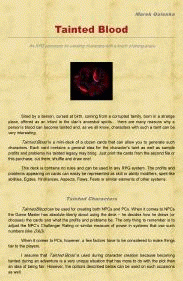 Tainted Blood - Avalon Game Company | RPG Goodies | DriveThruRPG