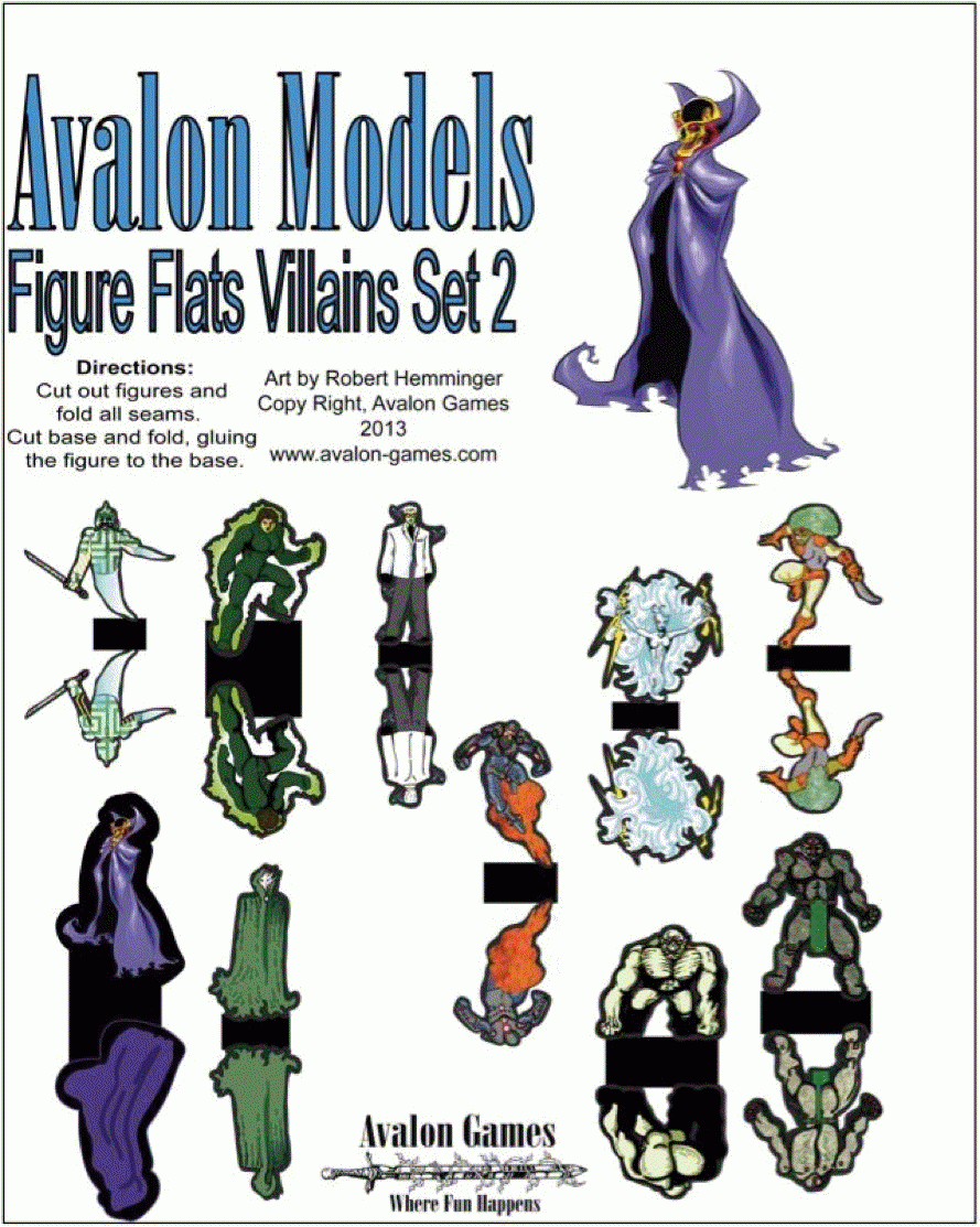 Avalon Models, Figure Flat Villains Set 2 - Avalon Game Company ...
