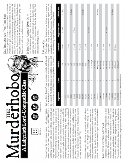 The Murderhobo - InfiniBadger Press | Old School Series | DriveThruRPG