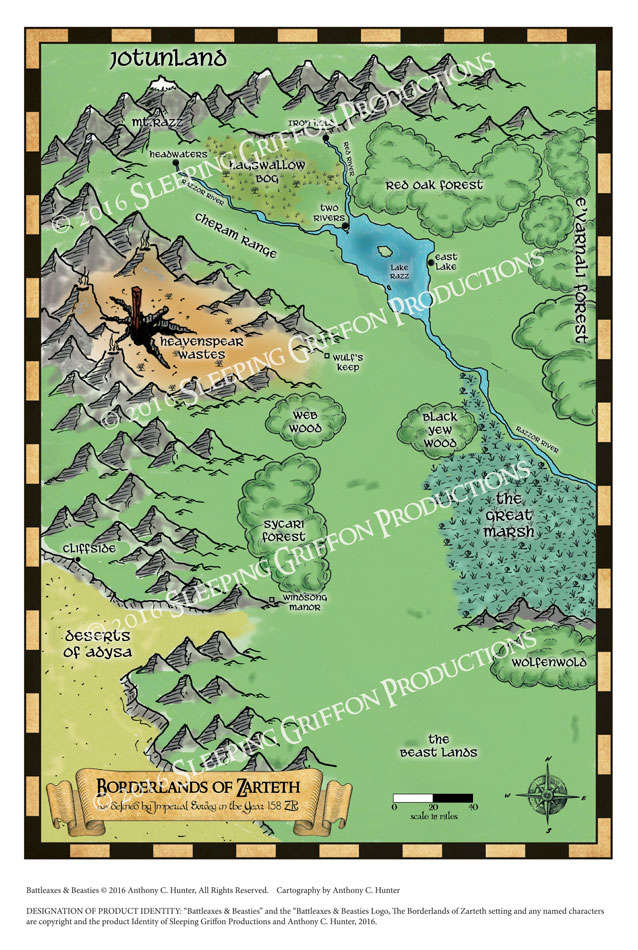 Battleaxes & Beasties Map Pack I - The Borderlands - Sleeping Griffon ...