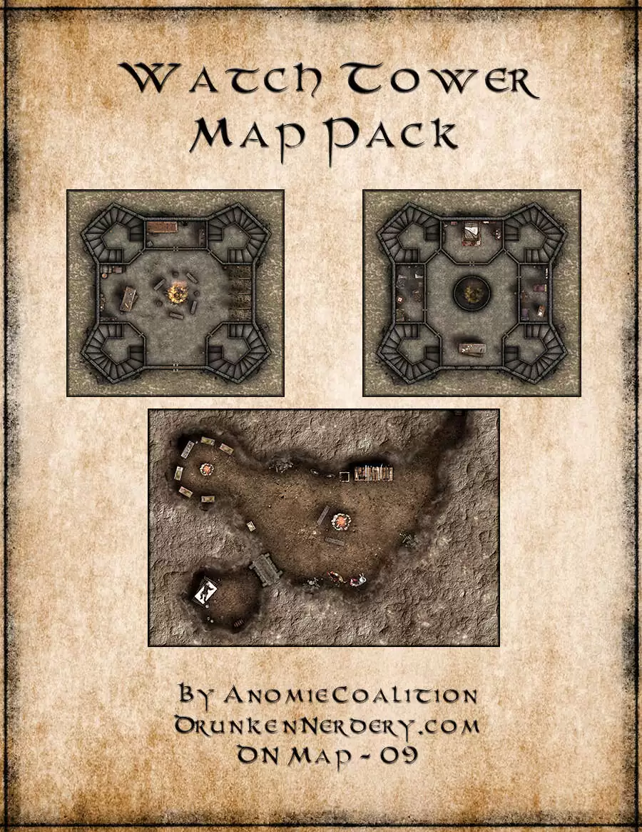 DN Map 09 - Watchtower - Drunken Nerdery | DriveThruRPG