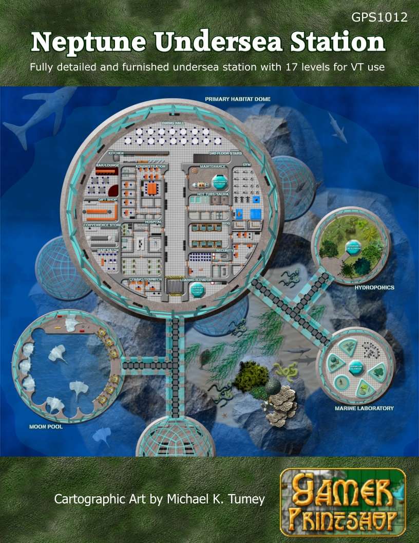 Neptune Undersea Station map set - Gamer Printshop | Sci-Fi Map Sets ...