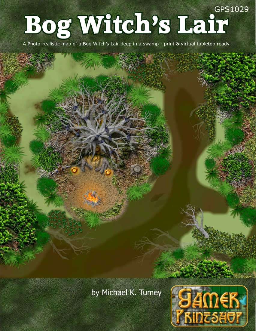 Bog Witch's Lair Map Set - Gamer Printshop | Fantasy Map Sets ...